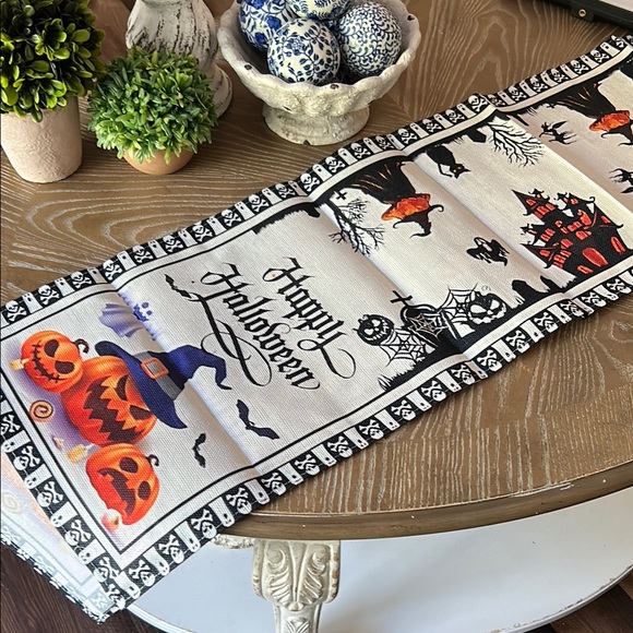 Accents | New Vintage Inspired Haunted House Halloween Table Runner ...